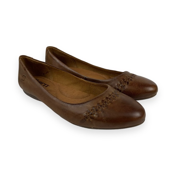 Born | Shoes | Born Madeline Brown Tan Braided Leather Round Toe Ballet ...